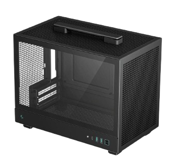 DeepCool CH160 Mini-ITX, Full-Sized Air Cooler Support, Direct Insert GPU Capable, Black PC Case ...